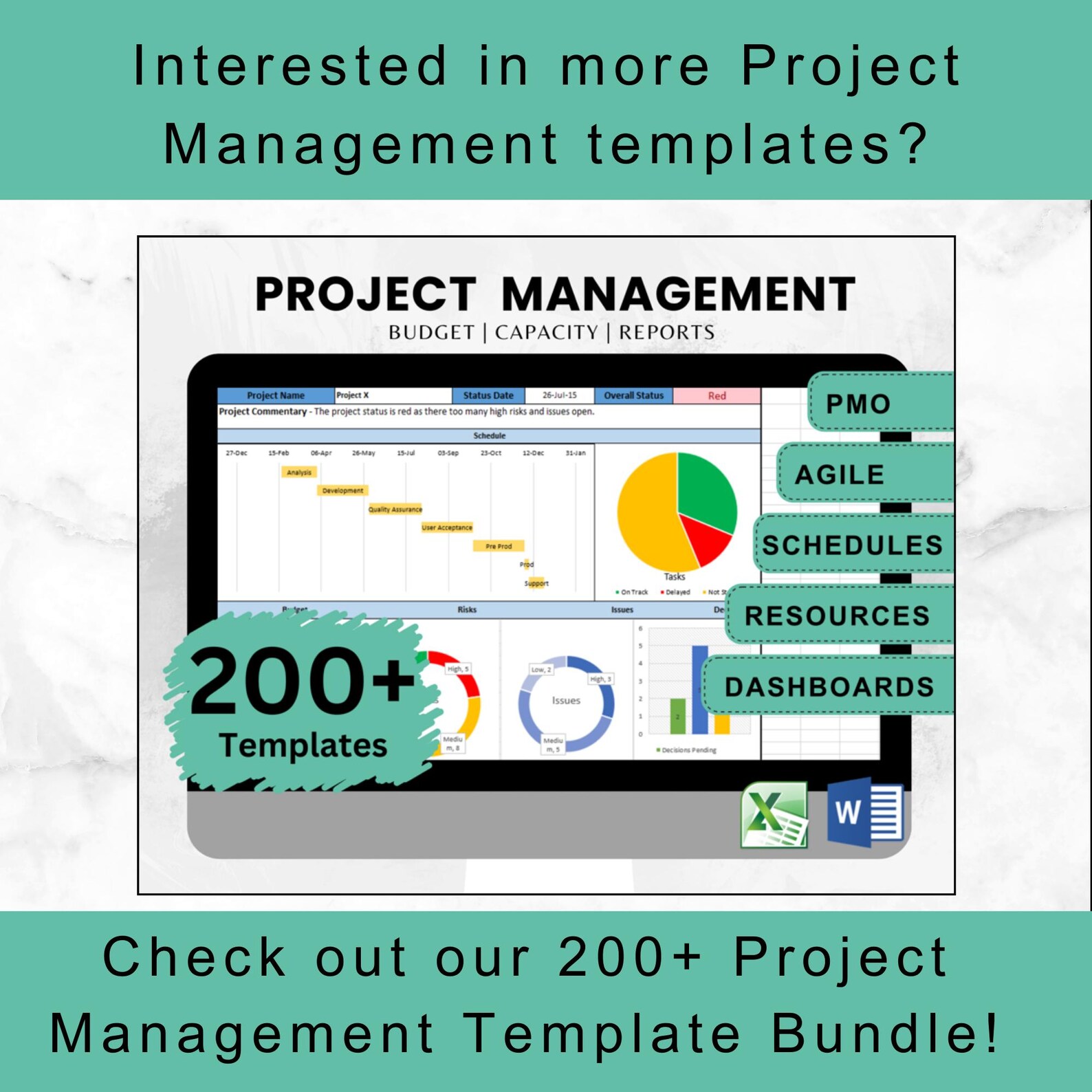 PMO Template Bundle , Project Management Office , KPI Dashboard ...