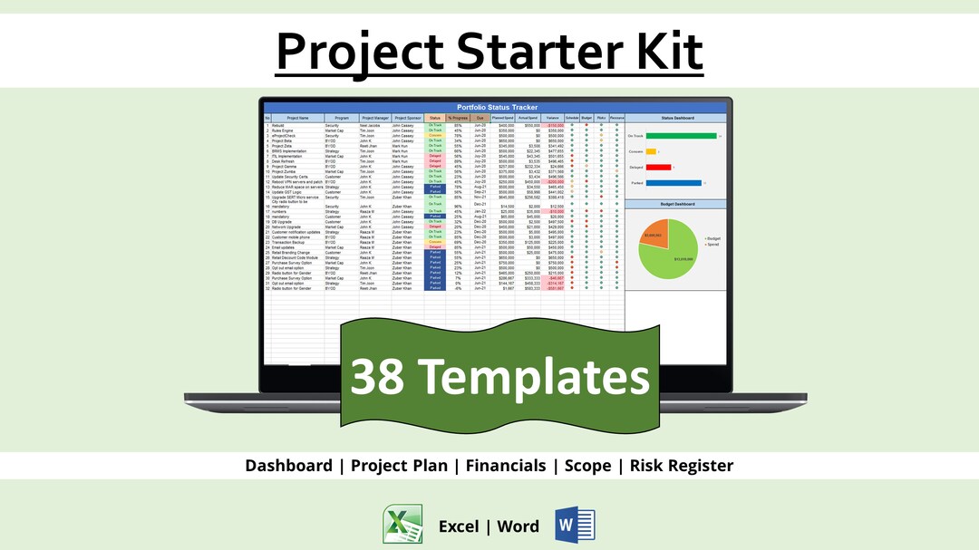 Project Starter Templates Project Starter Kit Schedule Scope Risk ...