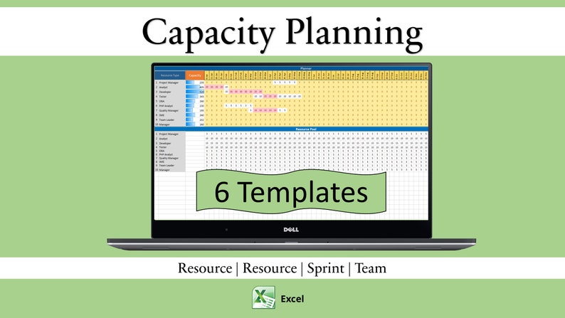 Capacity Planning Excel Templates Resource Planning Resource Matrix - Etsy