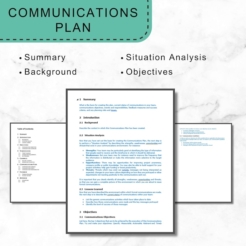 Communication Management Templates, Communication Plan Template, MS ...