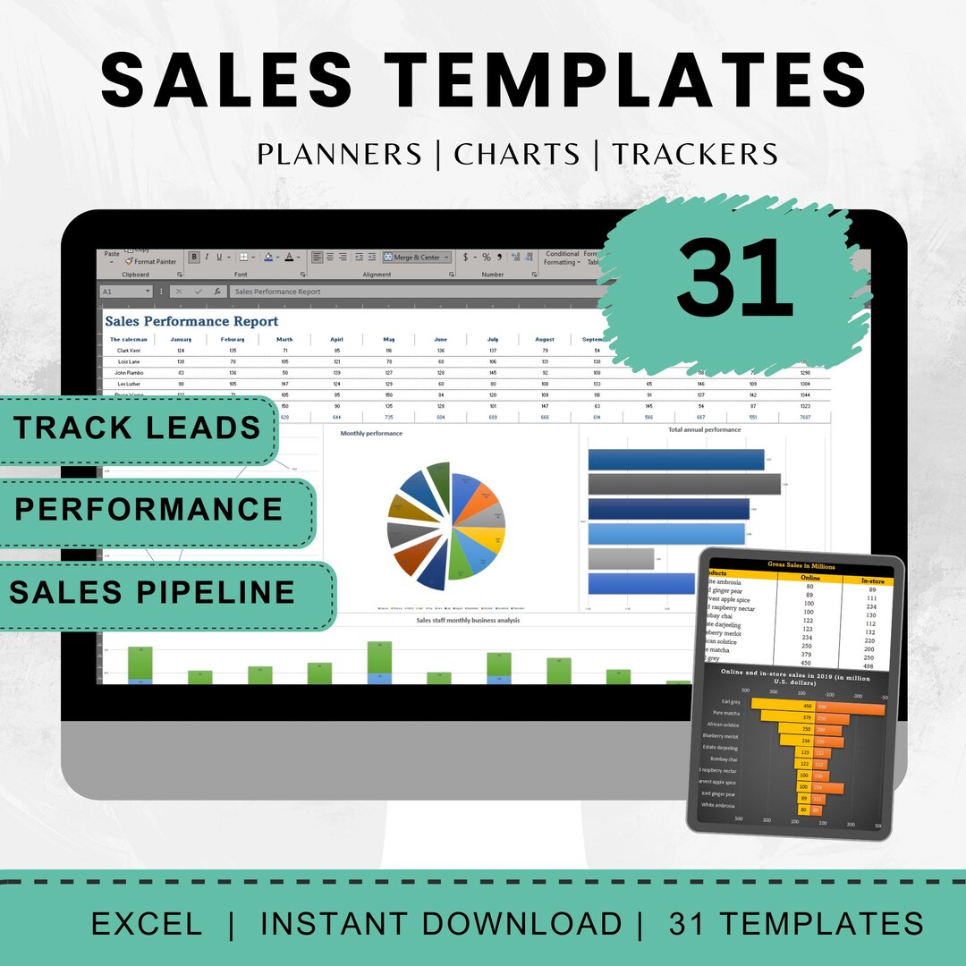 Sales Management Templates for Client Tracker, Lead Tracker, Sales ...