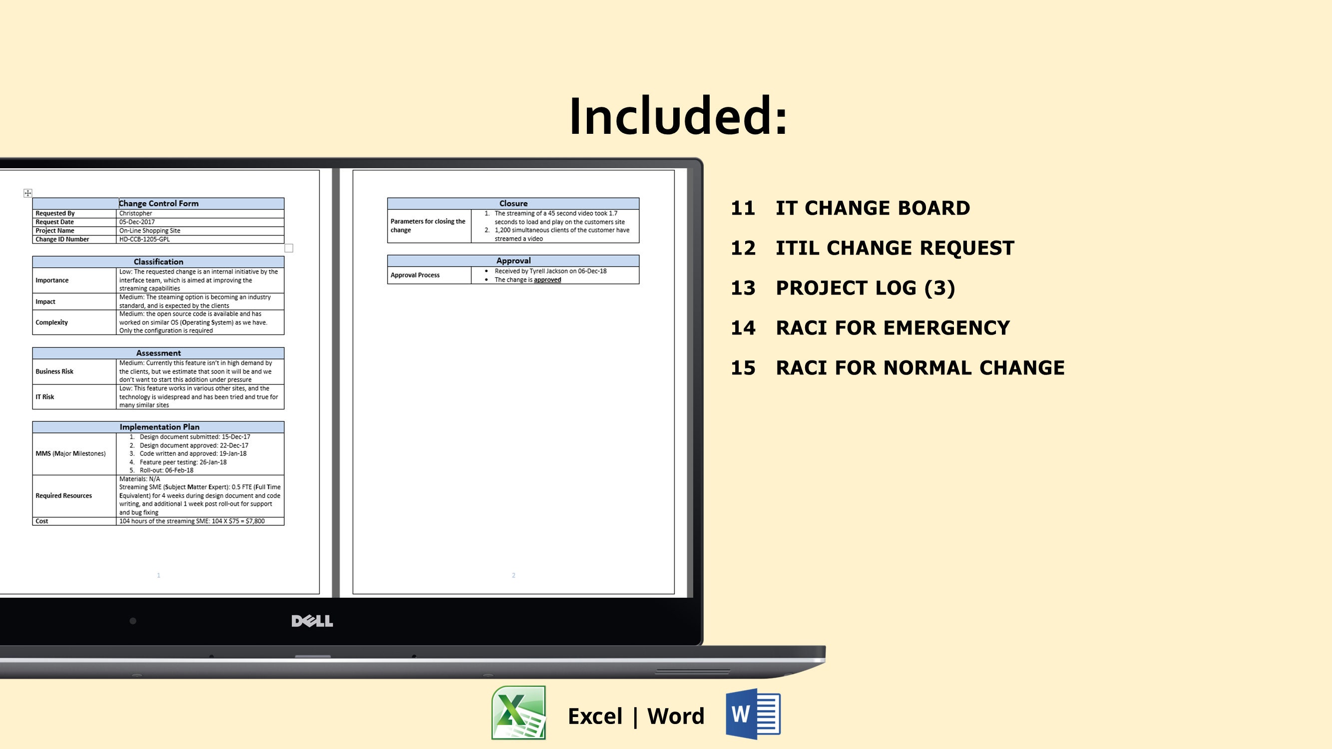 Change Management Templates Project Change Request Form Change Plan ...