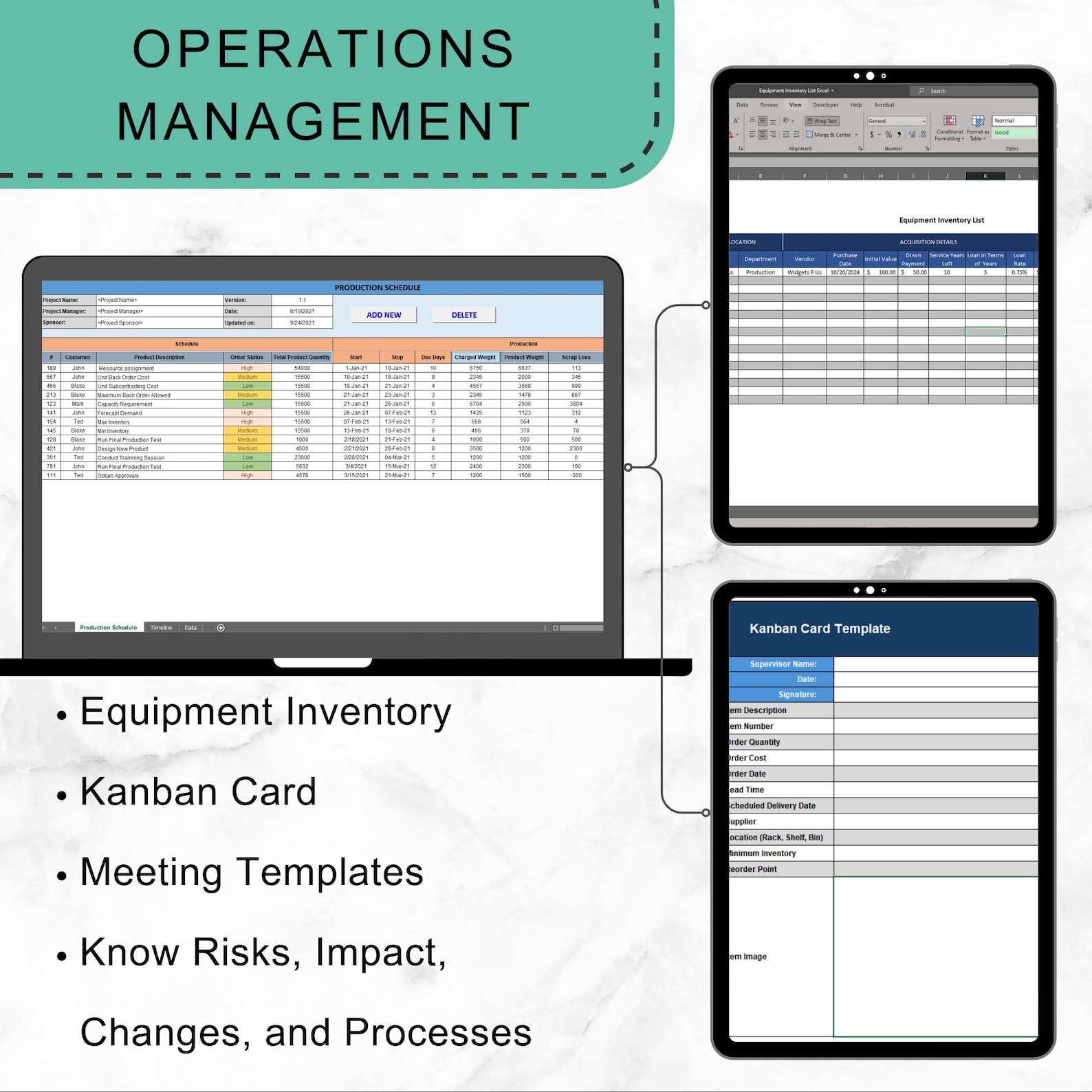 Operations Management Template Bundle for Manufacturing Management and ...