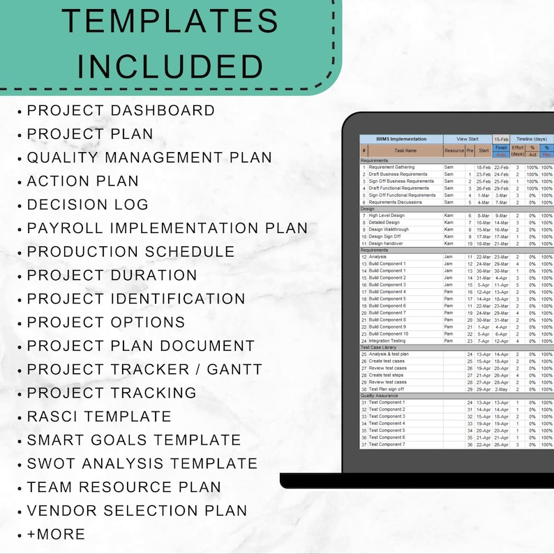Project Planner Template Excel Sheet Work Planning Guide Team Timeline ...