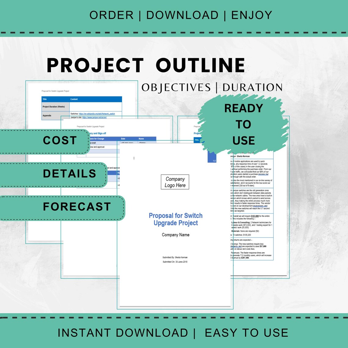 Project Outline Template for Project Initiation, Project Brief Summary ...