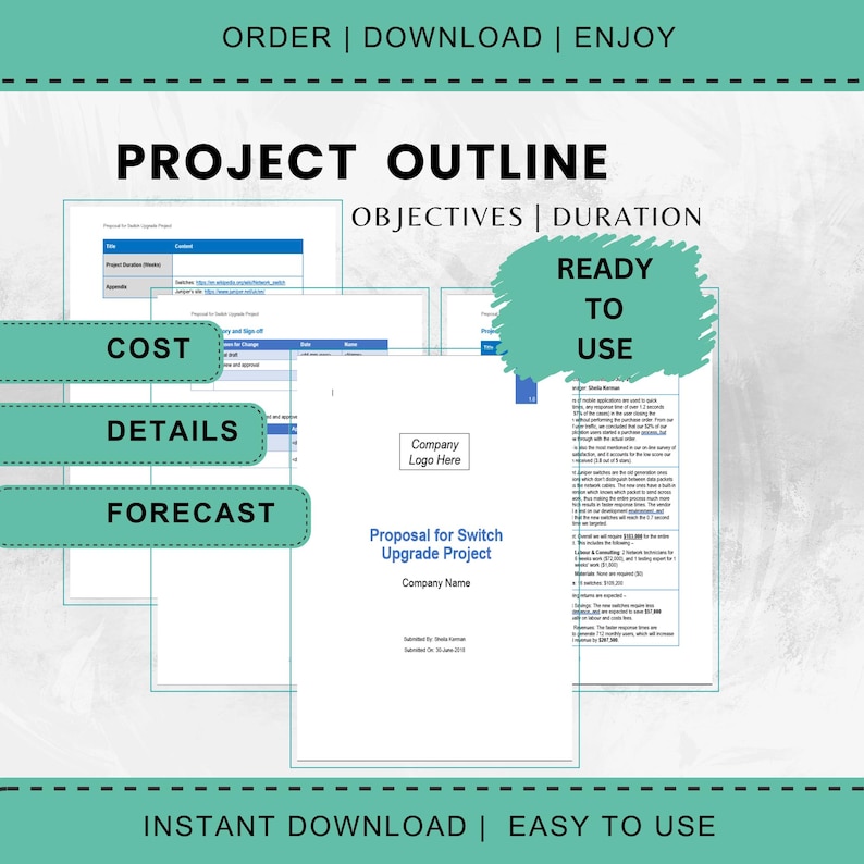 Project Outline Template for Project Initiation, Project Brief Summary ...