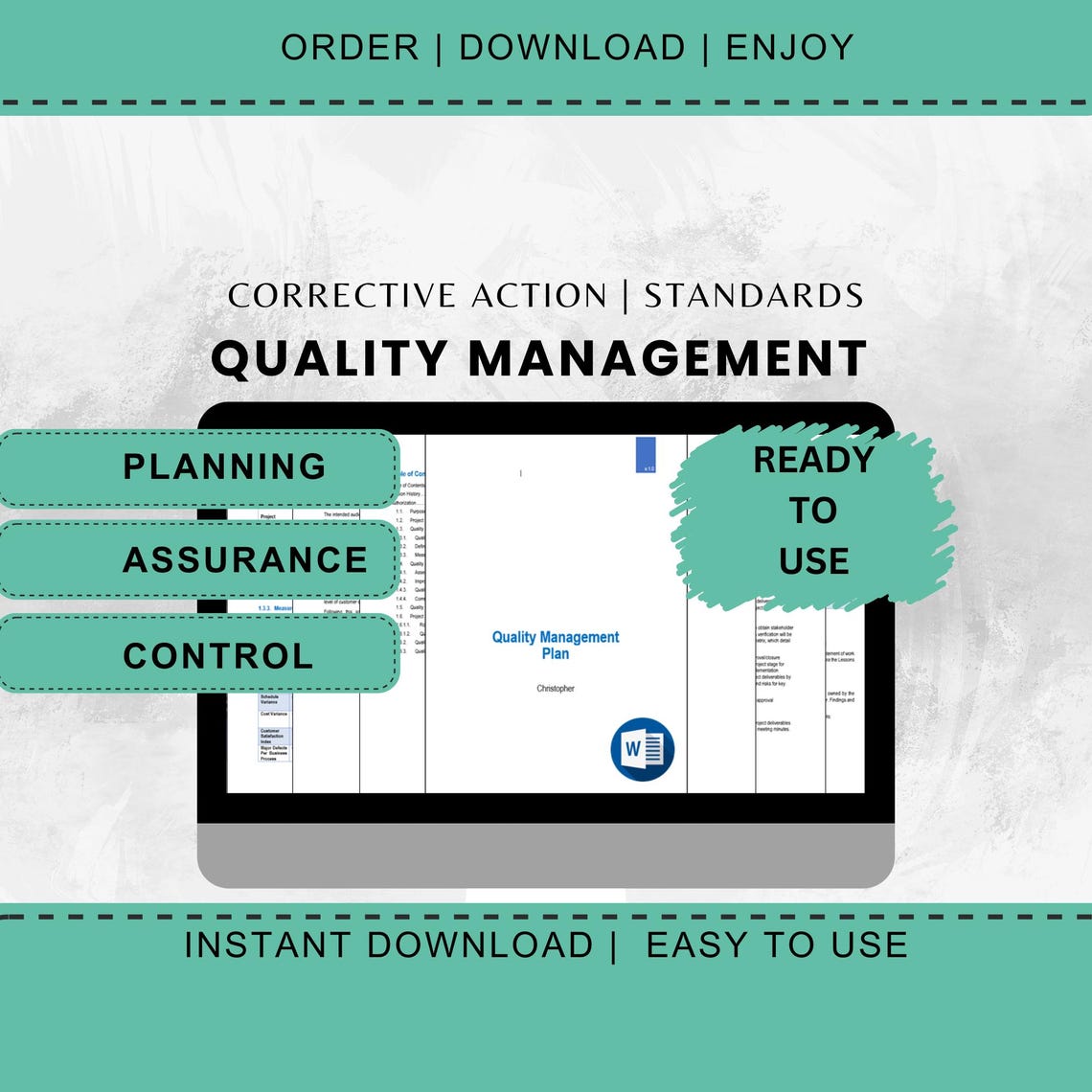 Quality Management Plan Template, Project Quality Assurance & Control ...