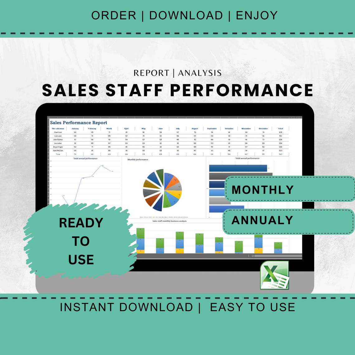 Sales Performance Excel Template, Spreadsheet for Lead Tracking - Etsy