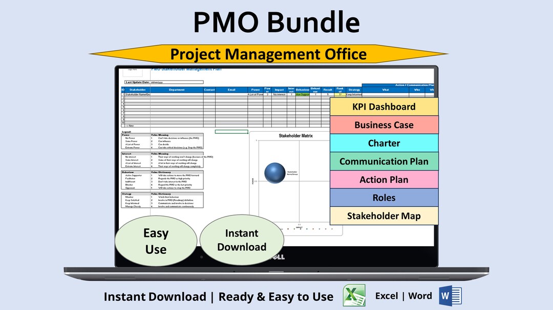 PMO Template Bundle Project Management Office KPI Dashboard Project ...