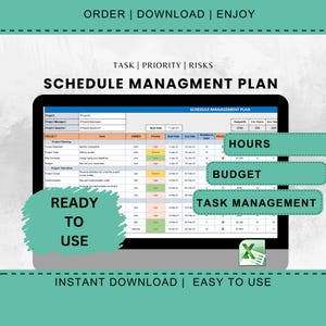 Schedule Management Plan Excel Project Planner Timeline Spreadsheet ...