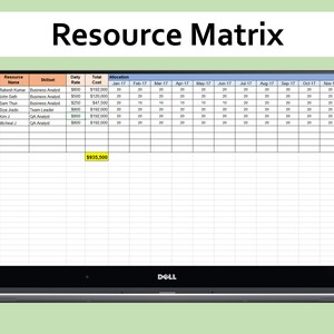 Capacity Planning Excel Templates Resource Planning Resource Matrix - Etsy