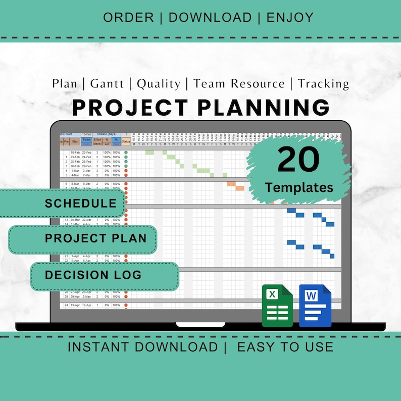 Project Planner Template Excel Sheet Work Planning Guide Team Timeline ...