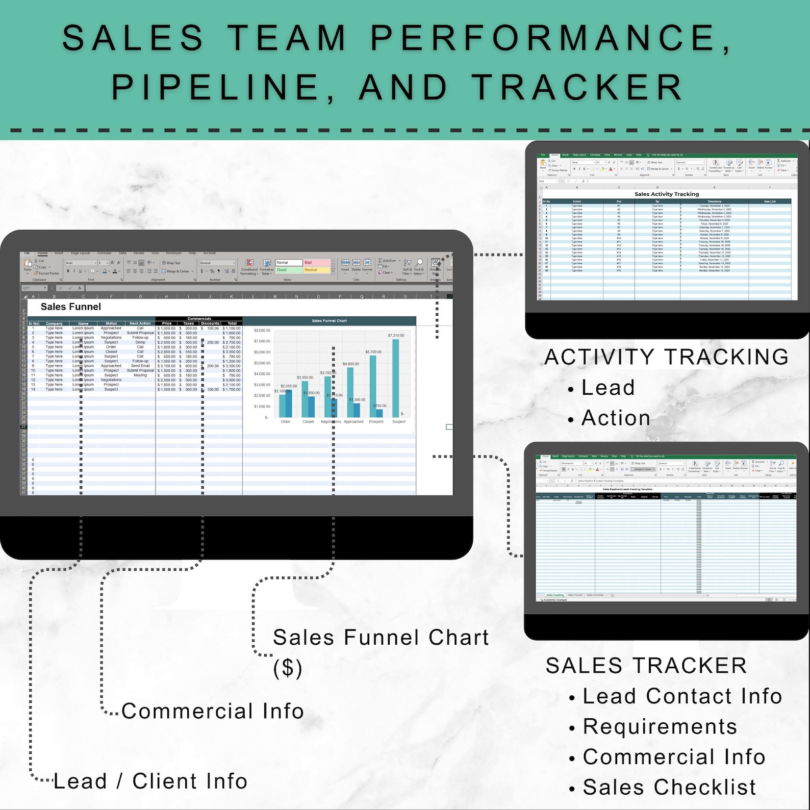 Sales Management Templates for Client Tracker, Lead Tracker, Sales ...