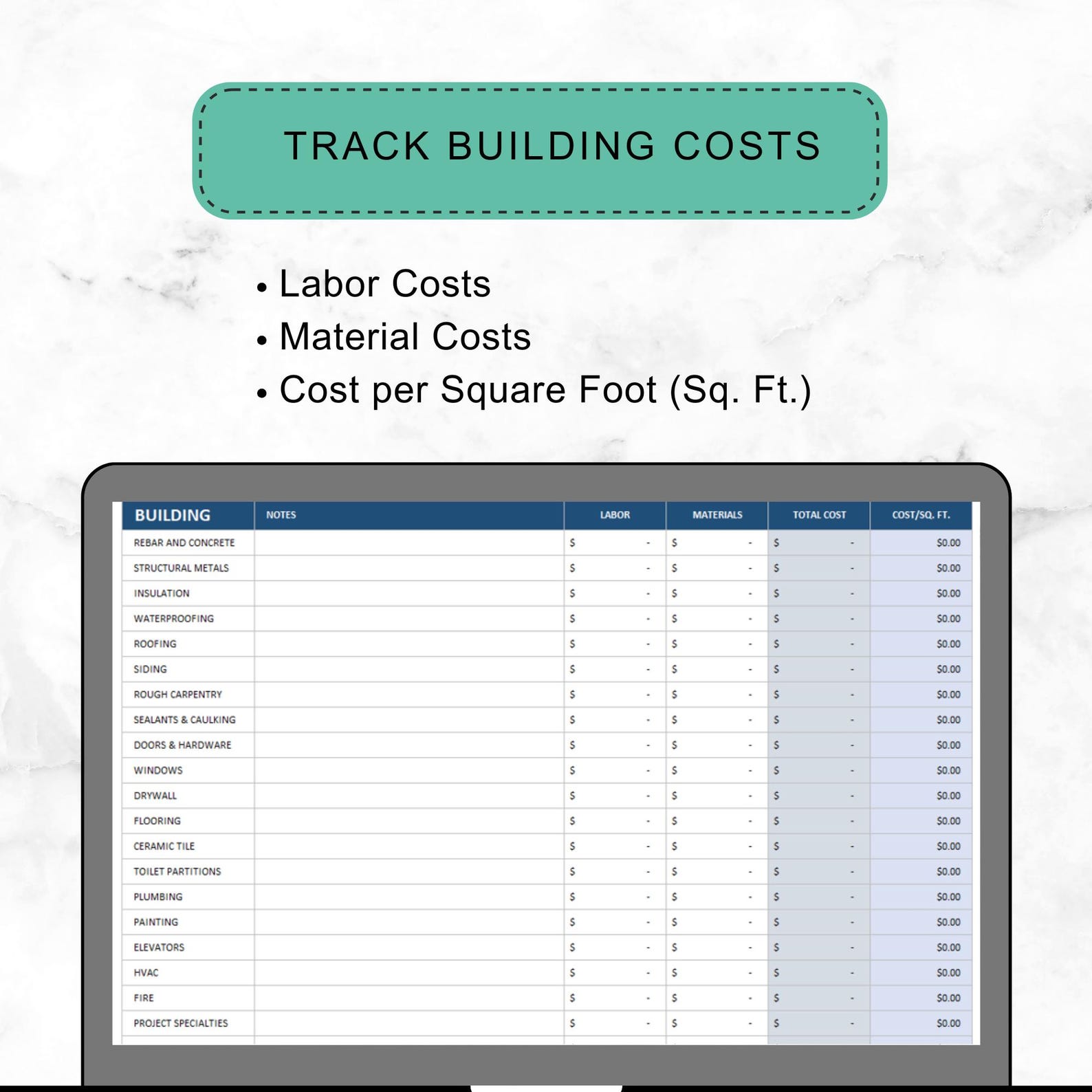 Construction Estimate Template Construction Project Planner Form ...