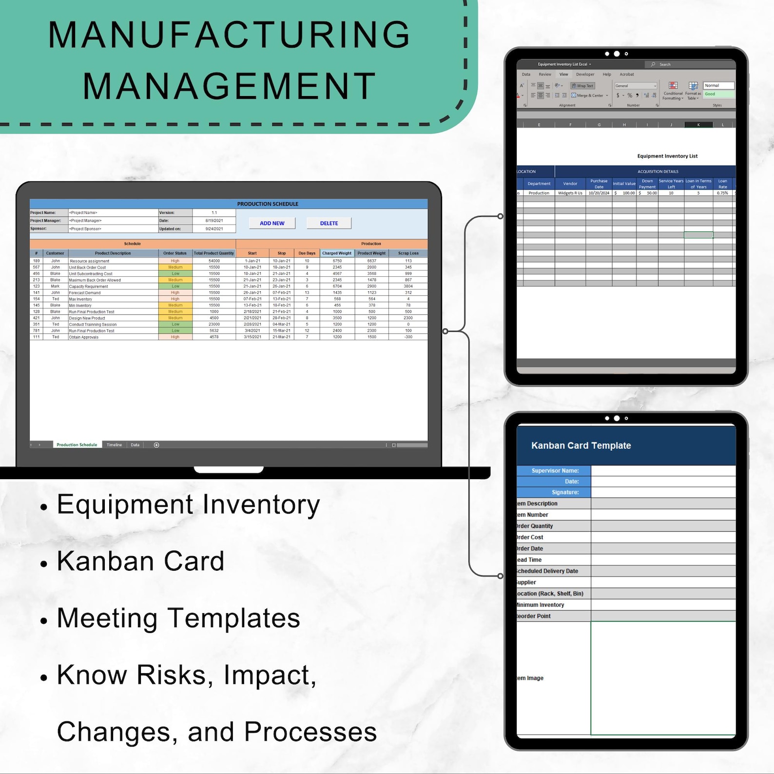 Manufacturing Templates Excel Manufacturing Production Inventory ...