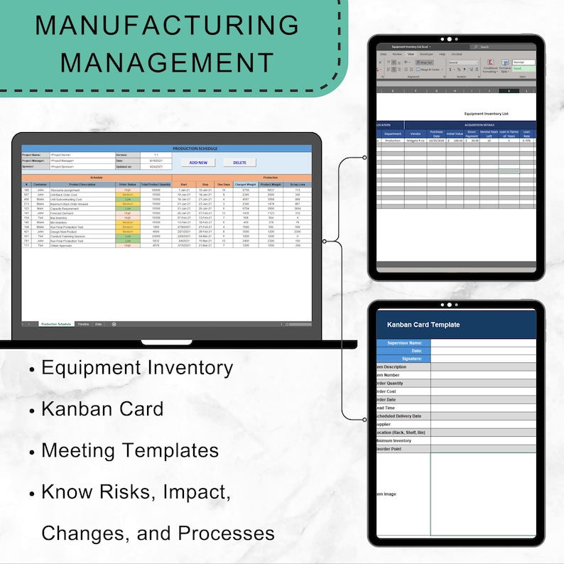 Manufacturing Templates Excel Manufacturing Production Inventory ...