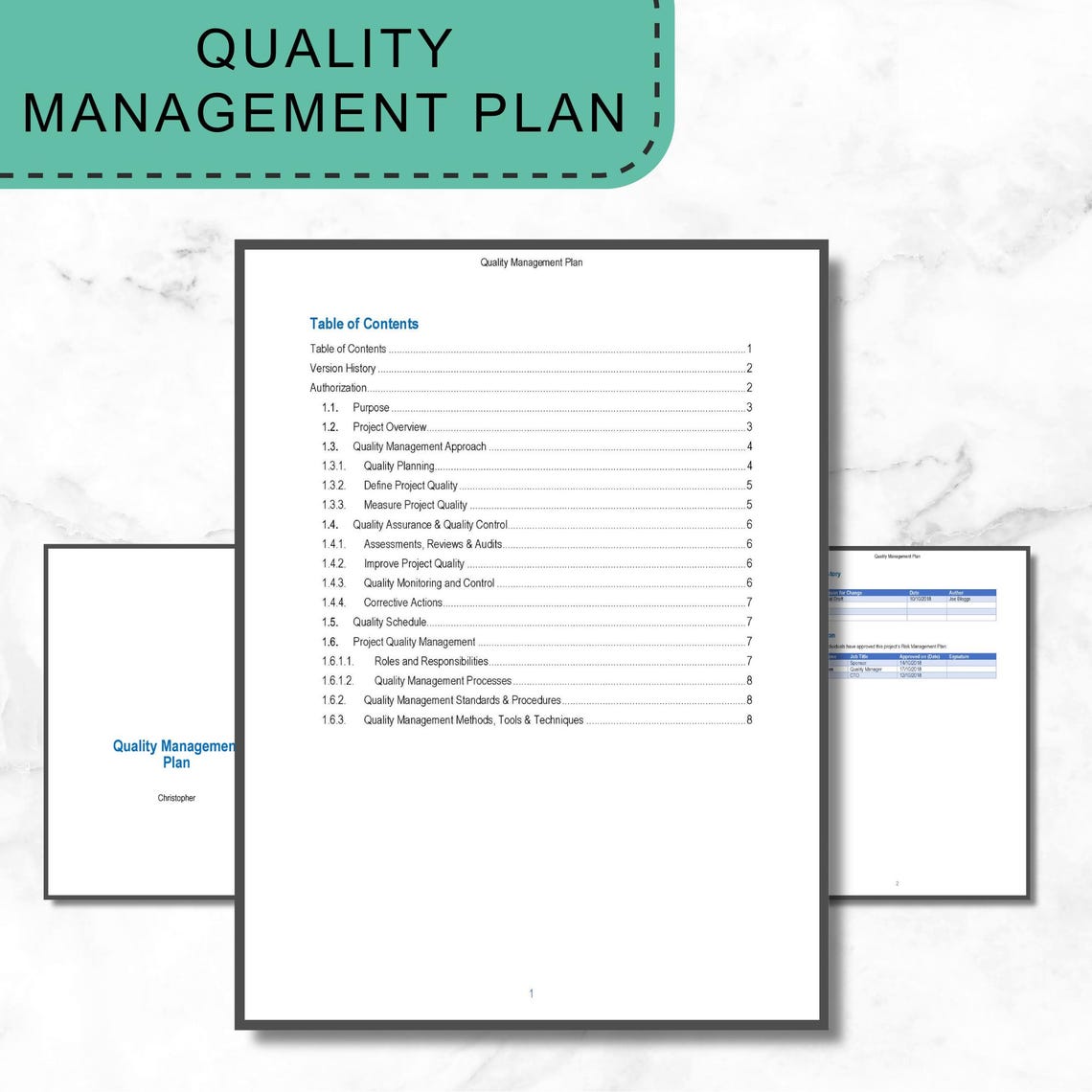 Quality Management Plan Template, Project Quality Assurance & Control, Quality Procedures and ...