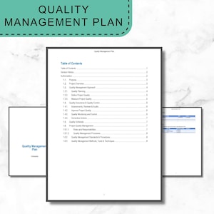 Quality Management Plan Template, Project Quality Assurance & Control ...