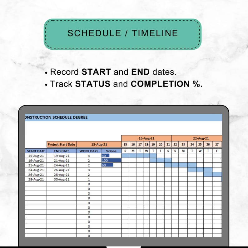 Construction Schedule Degree Construction Management Template Excel ...