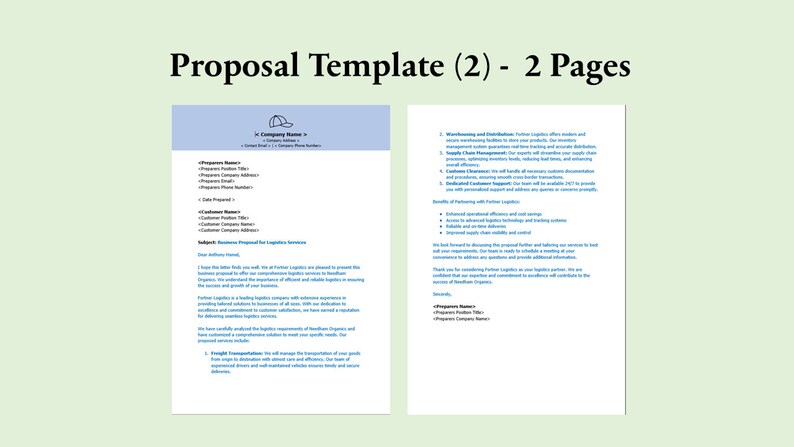 Business Proposal Templates for Sales Quotes With Editable Sales ...