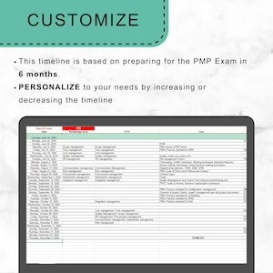 PMP Exam Study Schedule Template Digital Project Management Certification Prep Study Plan 6 ...