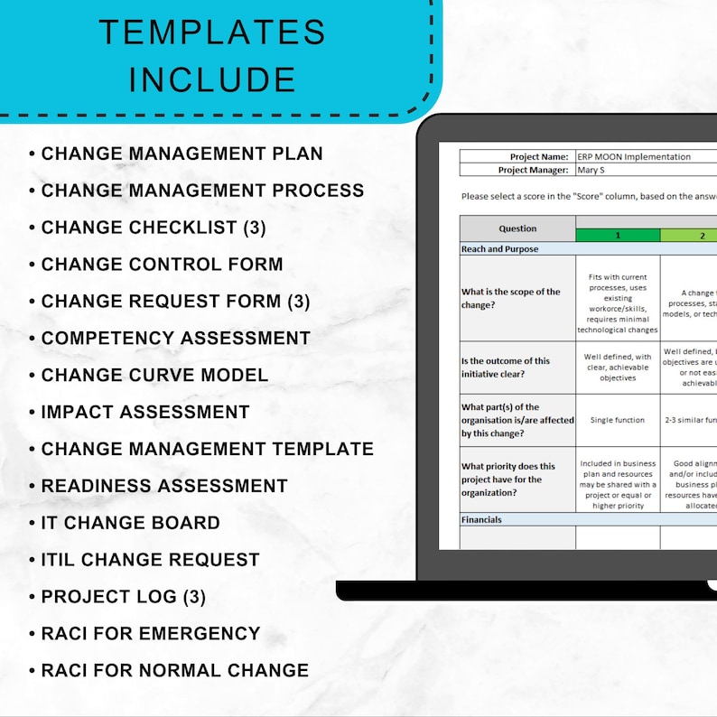Change Management Template Bundle for Project Management Includes ...