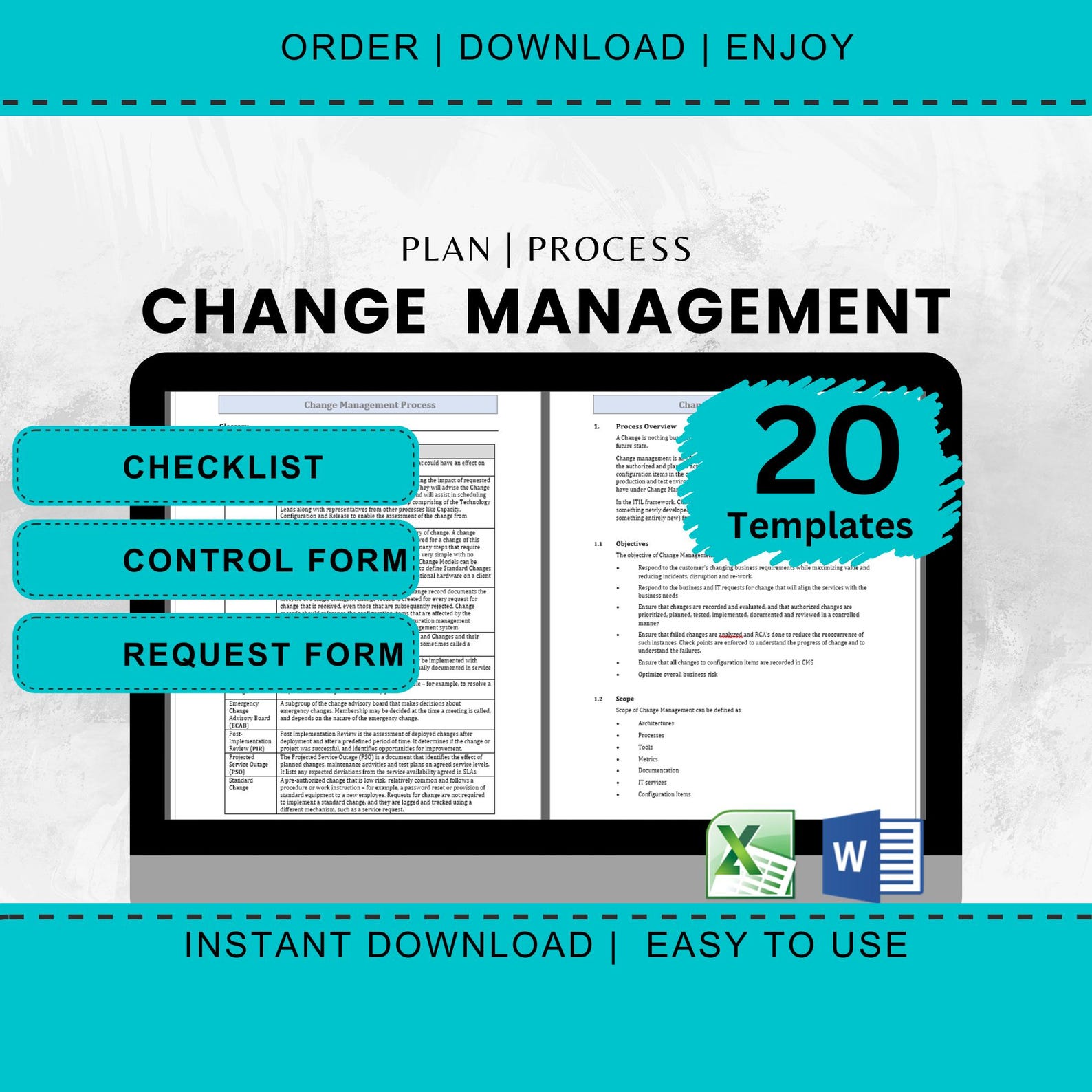 Change Management Template Bundle for Project Management Includes ...