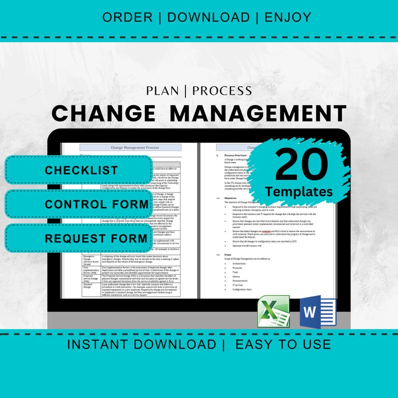 Change Management Template Bundle for Project Management Includes ...