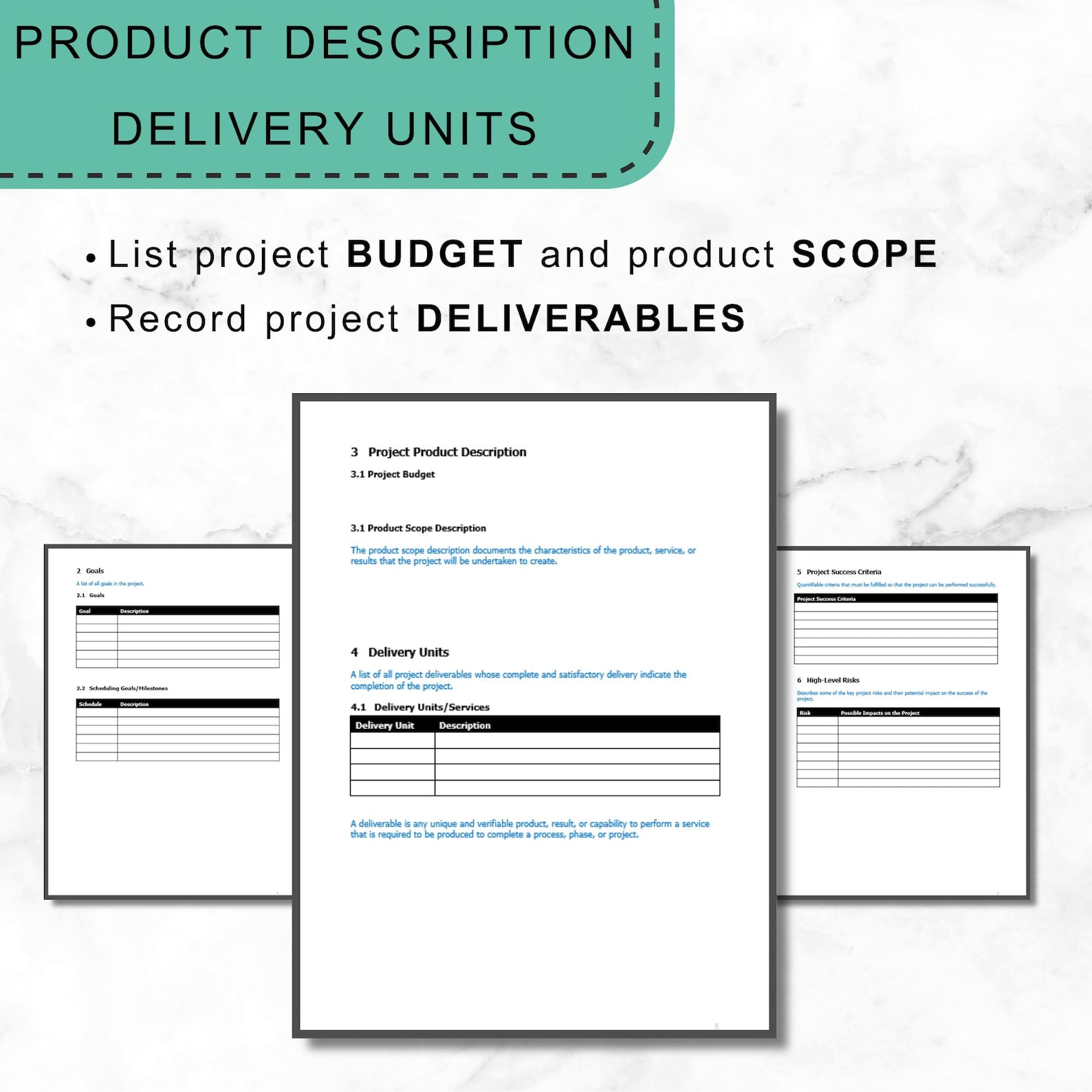 Project Charter Word Template for Project Initiation, Project Purpose ...