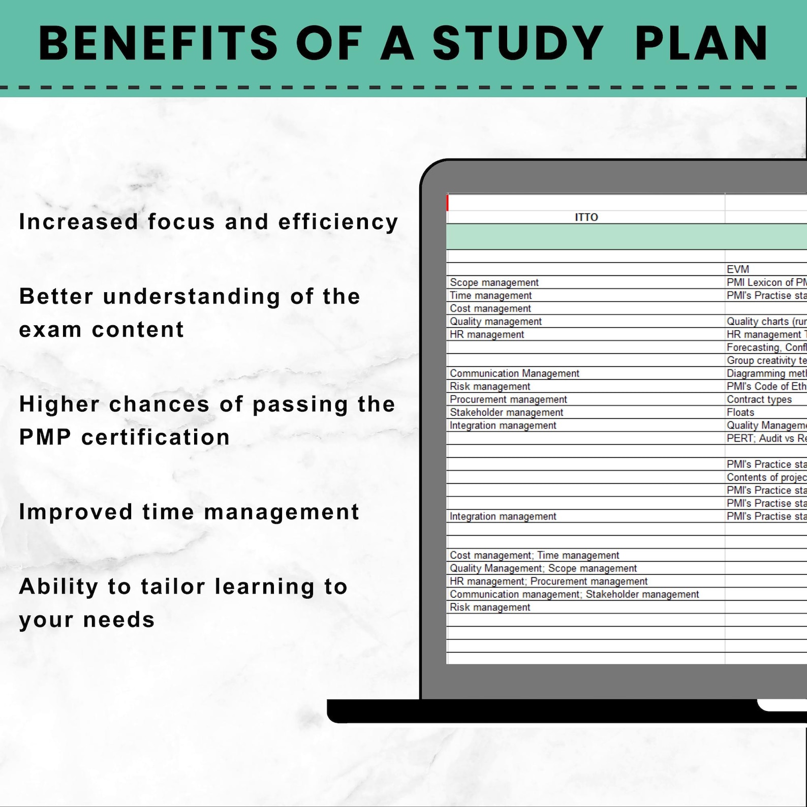 PMP Exam Study Schedule Template Digital Project Management Certification Prep Study Plan 6 ...
