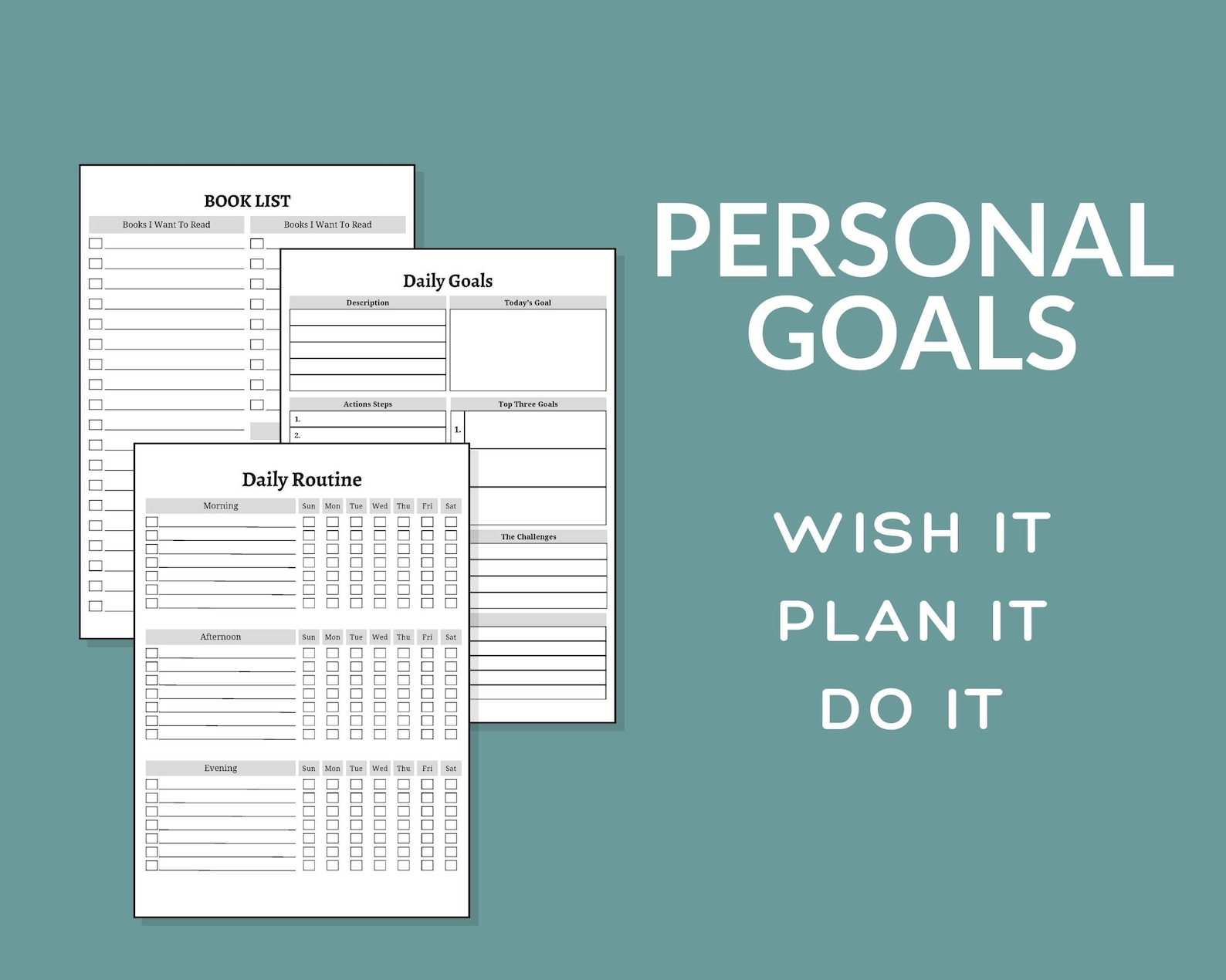 Life Planner Printable Bundle Goals for Life, Printable Bundle for ...