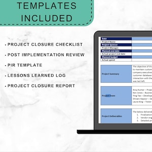 Project Closure Template Bundle: Checklist, Report, Review (digital ...