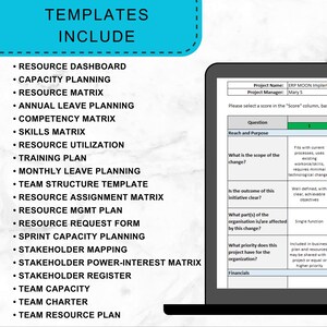 Team Resource Management Templates Bundle (excel & Word, Instant ...