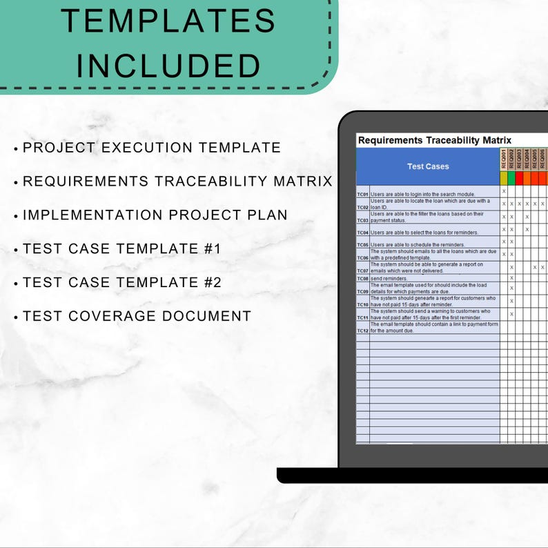 Project Execution Template Excel Bundle Requirements Traceability ...