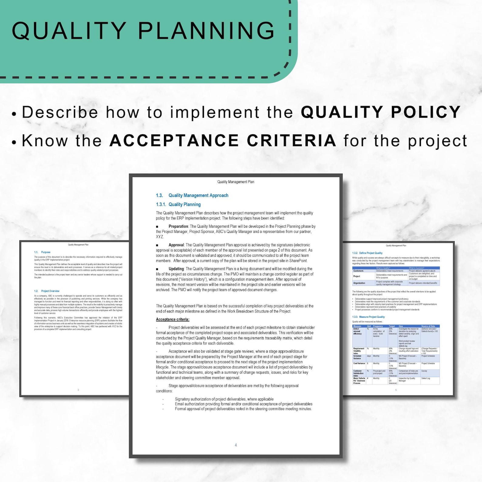 Quality Management Plan Template, Project Quality Assurance & Control ...