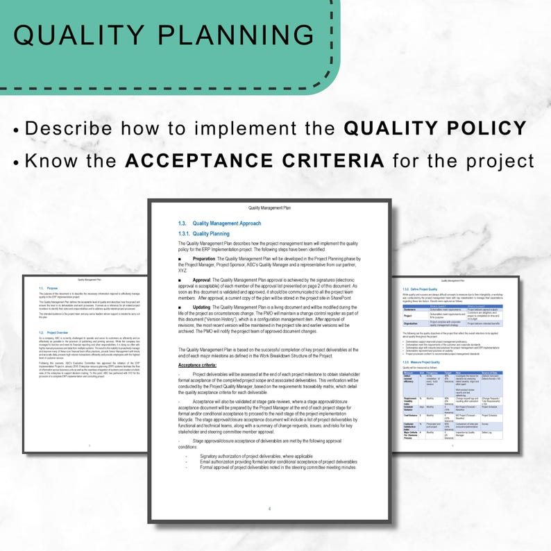 Quality Management Plan Template, Project Quality Assurance & Control ...