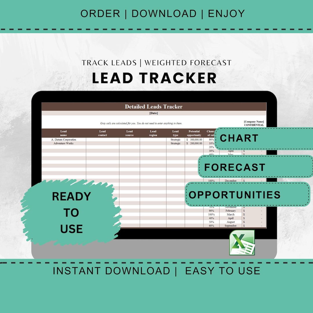 Lead Tracker Excel Template Client Tracker Planning Spreadsheet Sales ...