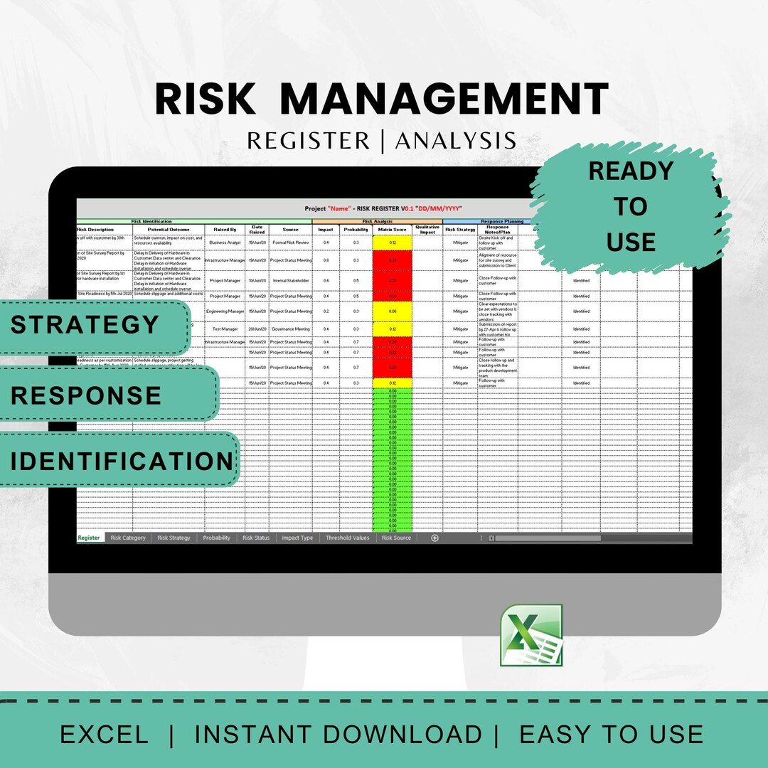 Project Risk Management Template, Risk Register and Risk Log, Project ...