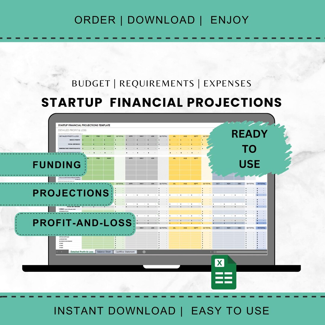 Startup Financial Projections Financial Template Expense Tracking Start ...