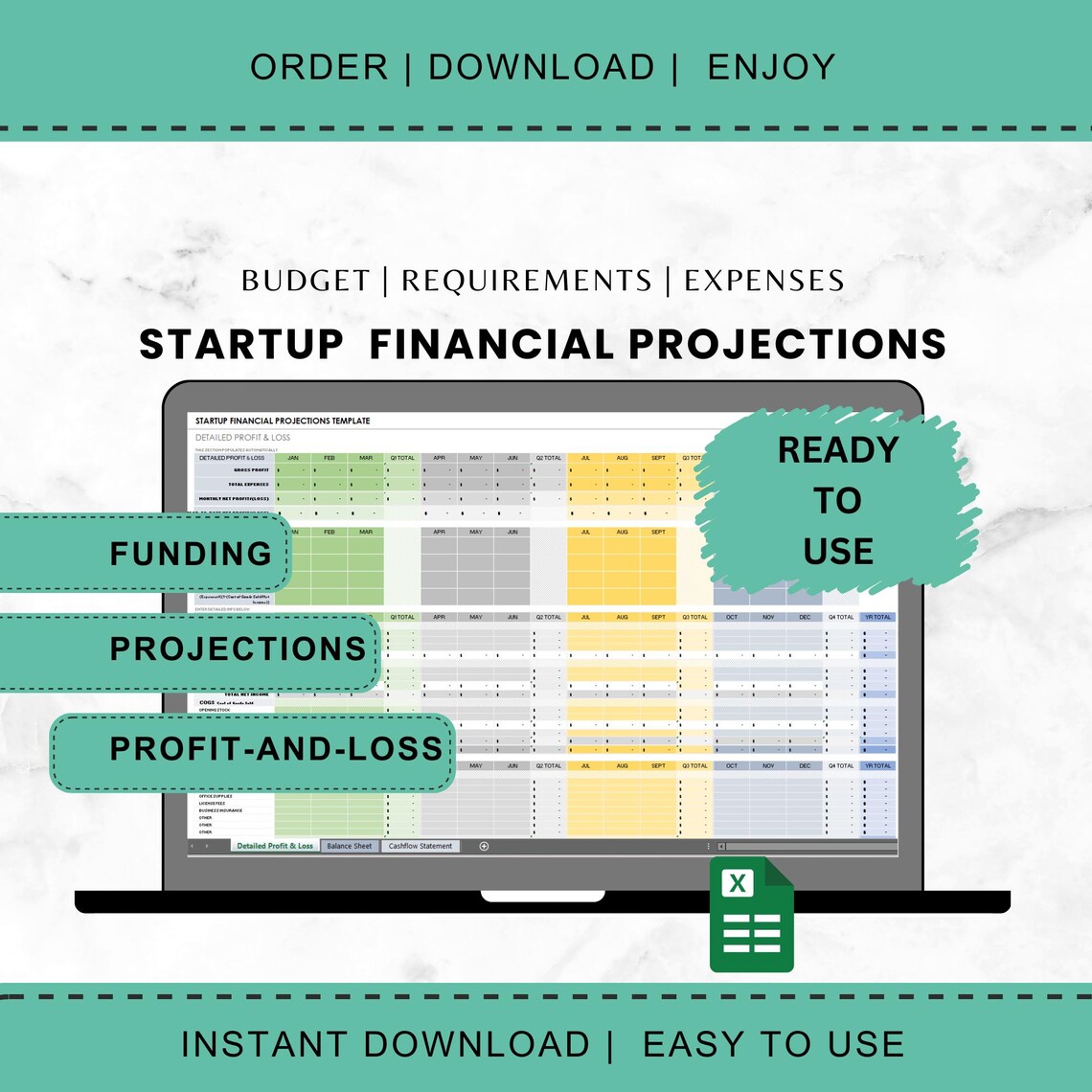 Startup Financial Projections Financial Template Expense Tracking Start ...