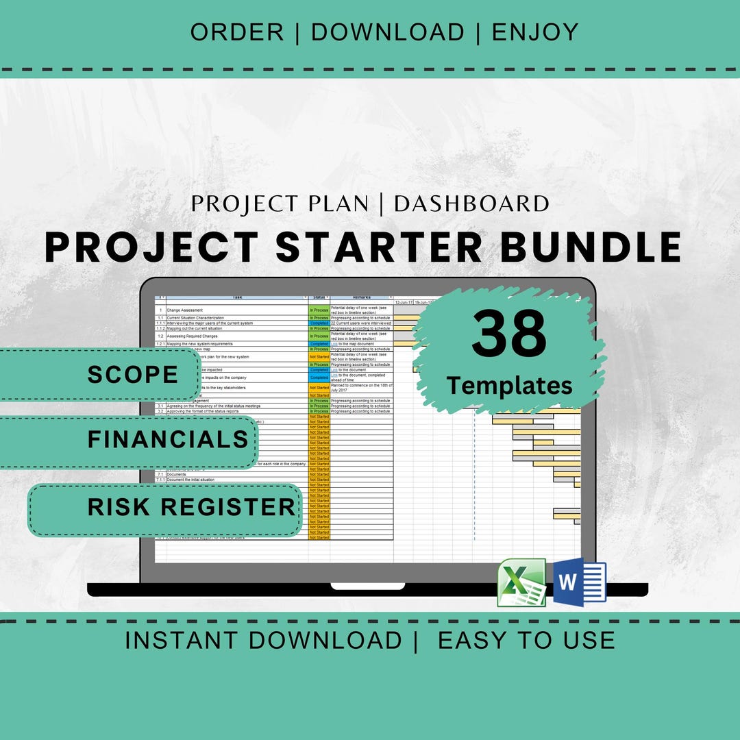 Project Starter Templates Project Starter Kit Excel Bundle Digital ...