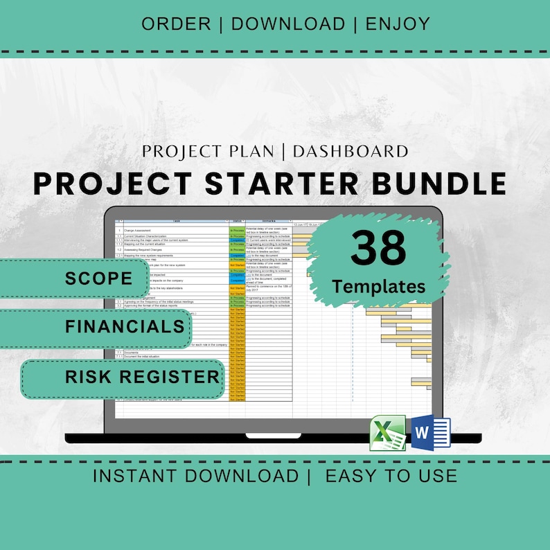 Project Starter Templates Project Starter Kit Excel Bundle Digital ...