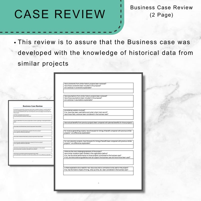 Business Case Templates, Business Case Review Report, Project ...