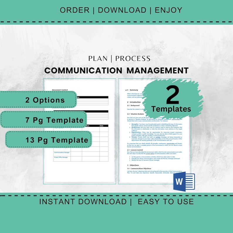 Communication Management Templates, Communication Plan Template, MS ...