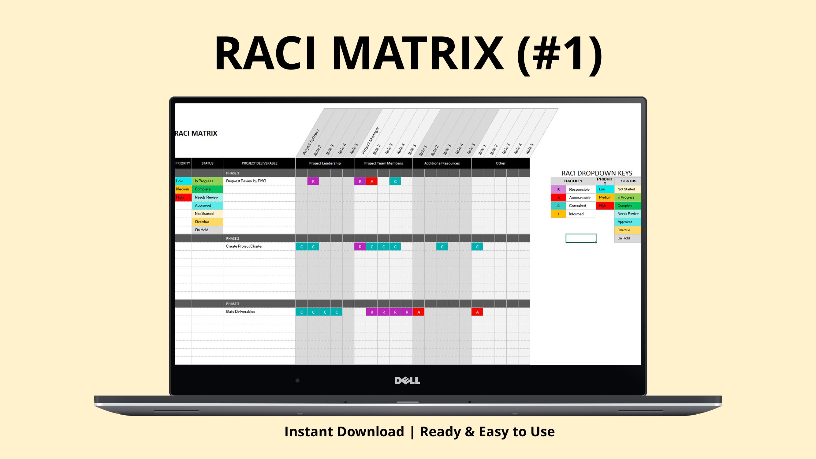 RACI Matrix RACI Planner RACI Metrics Raci Excel Spreadsheet Raci ...
