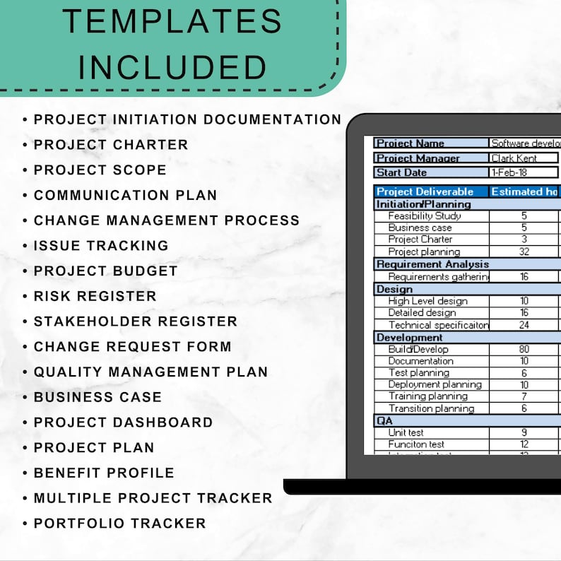 Project Starter Templates Project Starter Kit Excel Bundle Digital ...