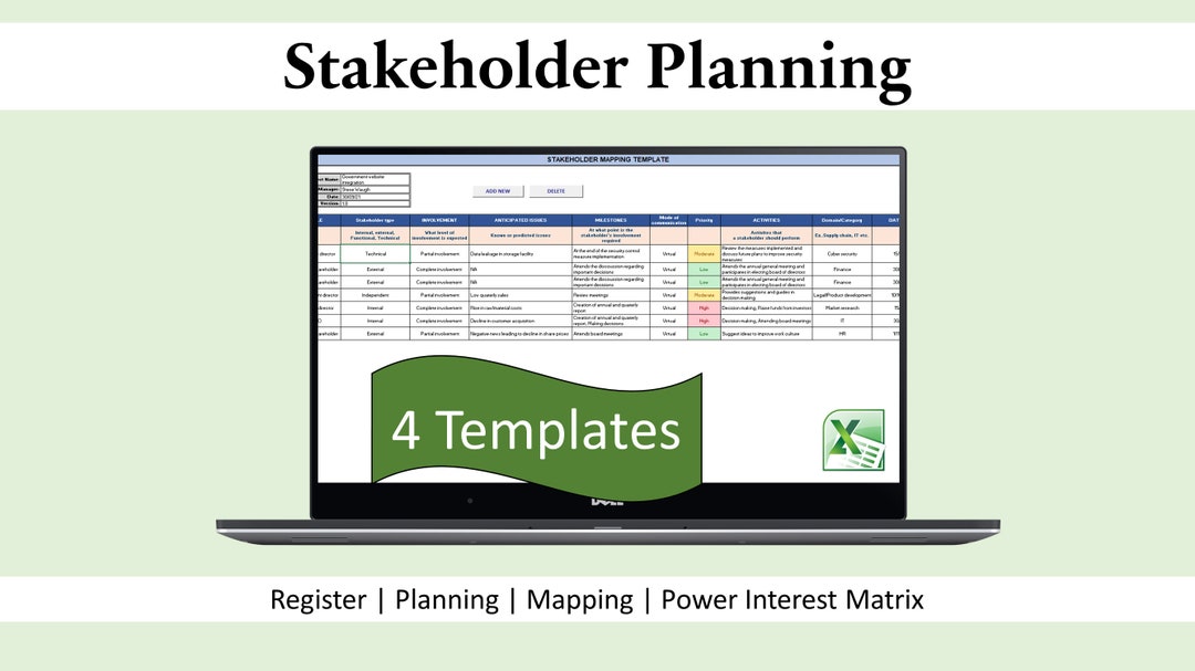 Stakeholder Management Templates, Stakeholder Planning Bundle ...