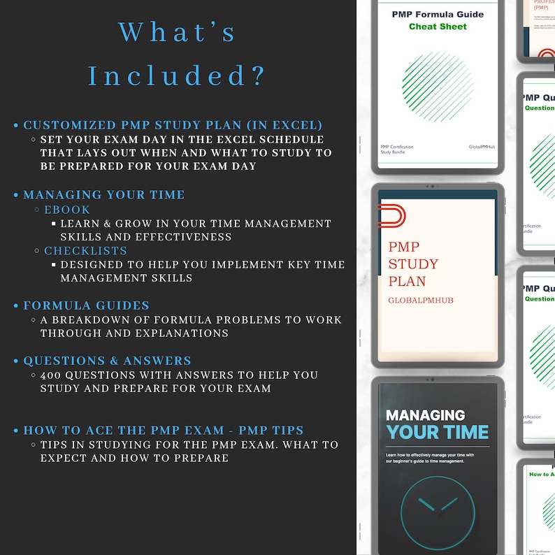 PMP Certification Study Bundle Project Management Professional Question and Answer PMP Formula ...