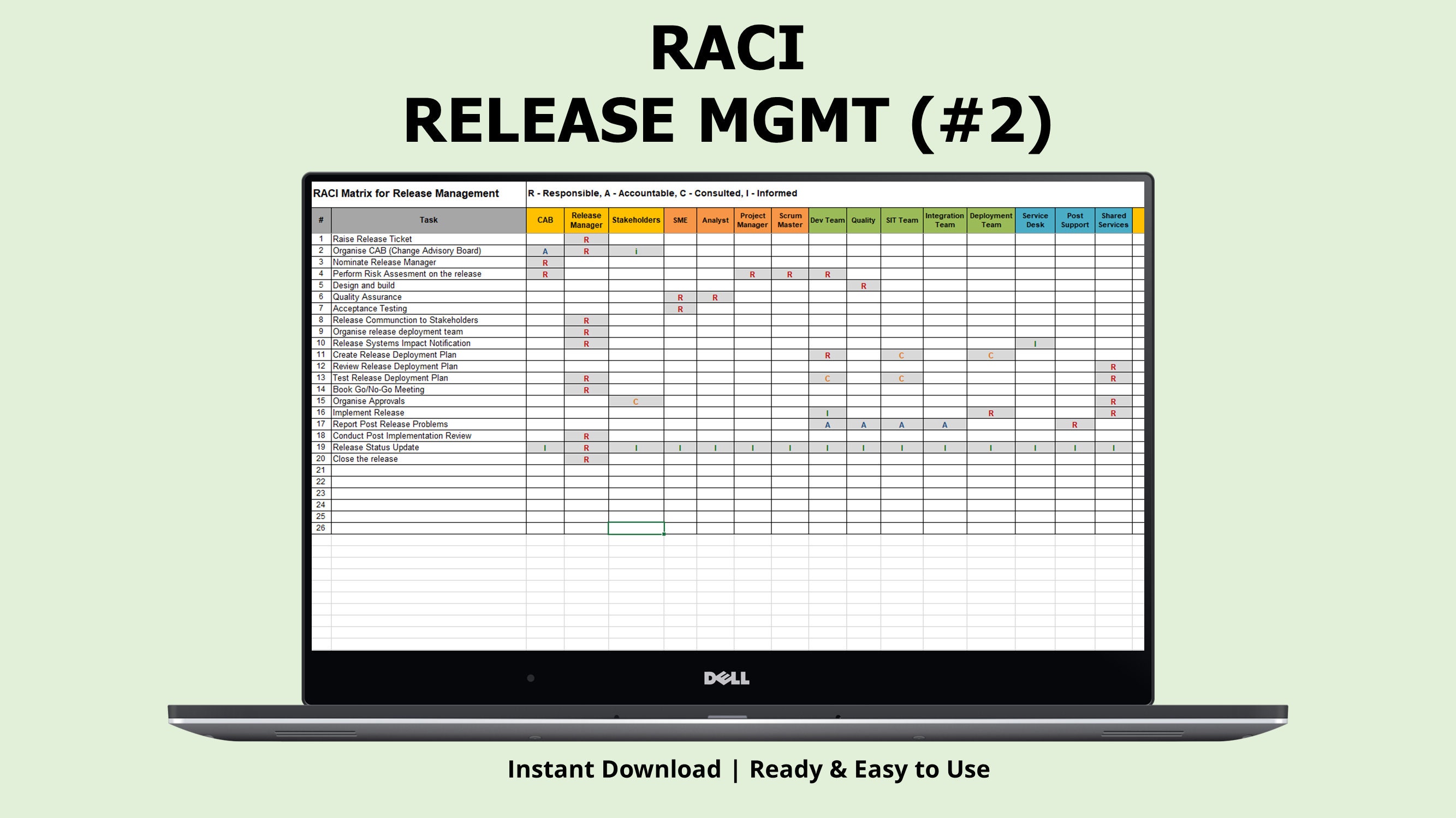 Matriz RACI / Planificador RACI / Métricas RACI / Hoja de cálculo Raci ...