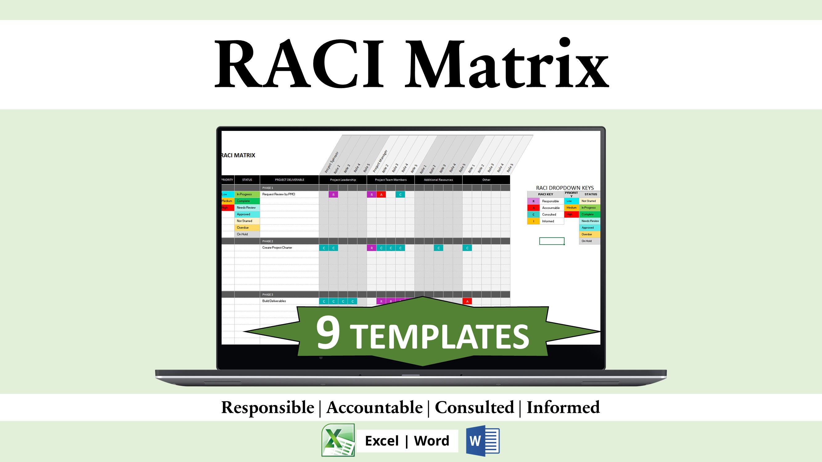 Matriz RACI / Planificador RACI / Métricas RACI / Hoja de cálculo Raci ...